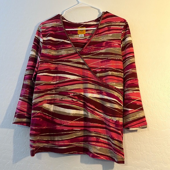 Ruby Rd. | Tops | Vintage Ruby Rd Large 34 Sleevee Faux Wrap Blouse ...